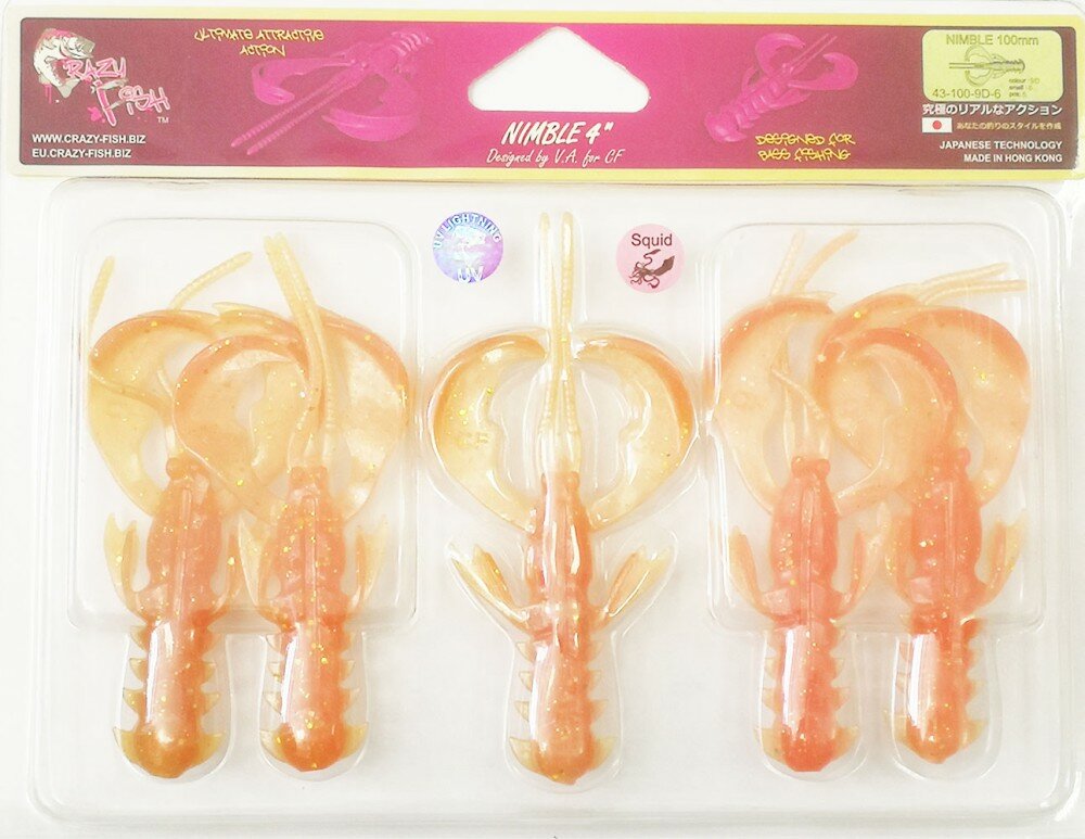 Силиконовая приманка Crazy Fish NIMBLE 4 43-100-9d-6-V