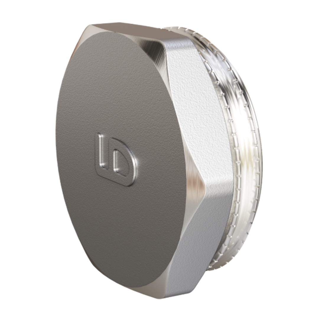 Никелированная резьбовая заглушка на трубу НР 1/2" LD Pride