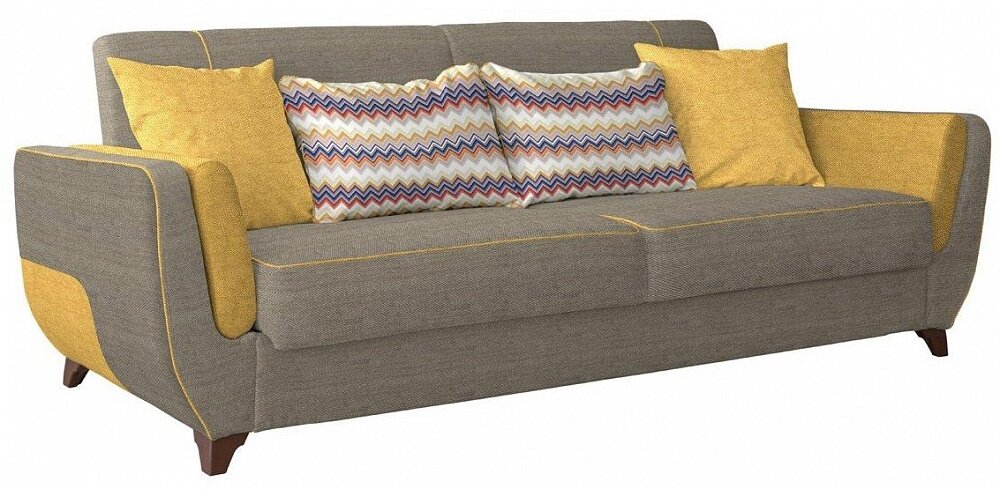 Прямой диван Алекс 2 Серый 2 Рогожка, книжка, 240х92х81 см, с ящиком для белья