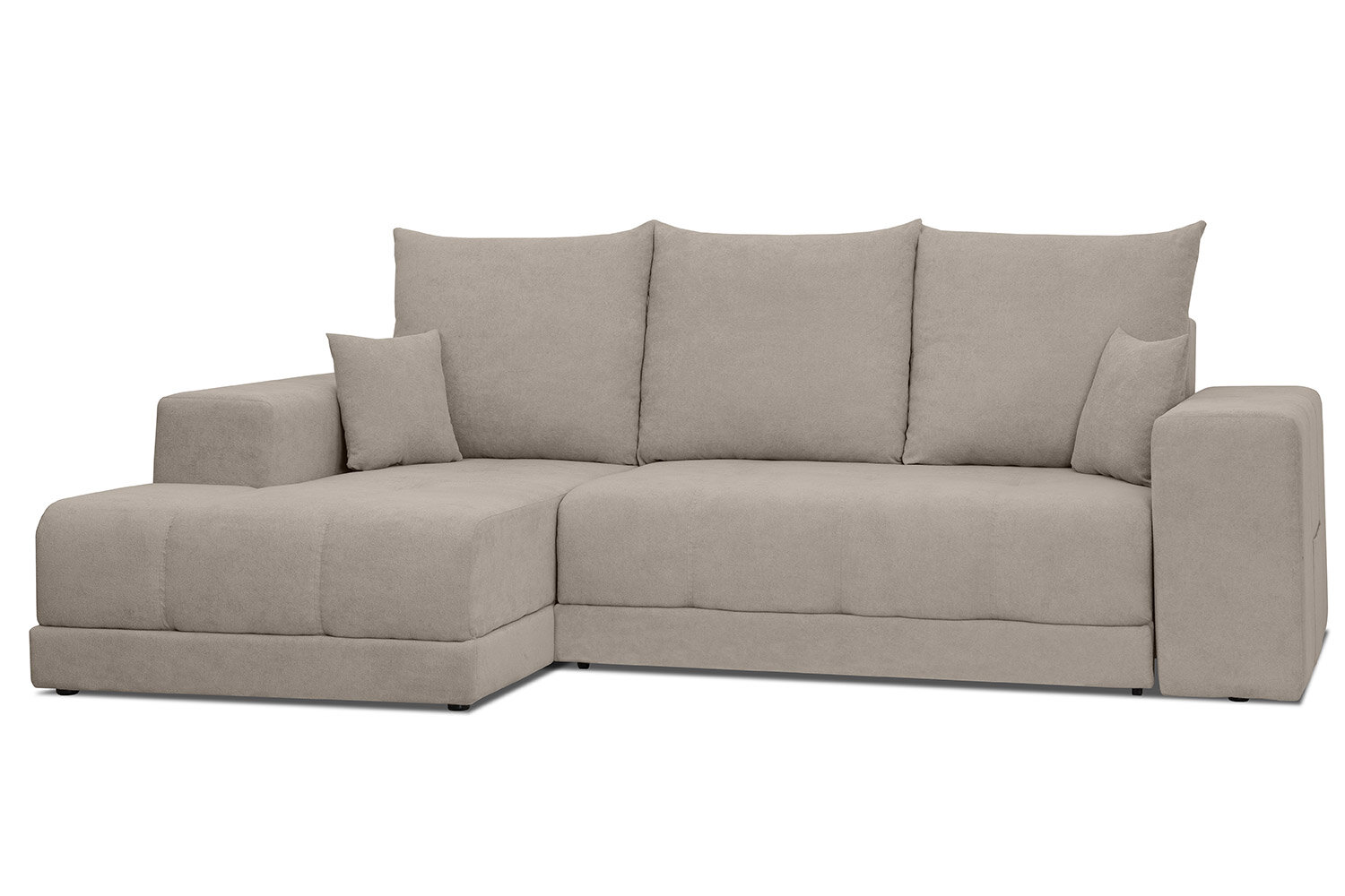 Угловой диван-кровать Hoff Мэнфилд, 264х98х165 см, обивка велюр, левый угол, цвет бежевый