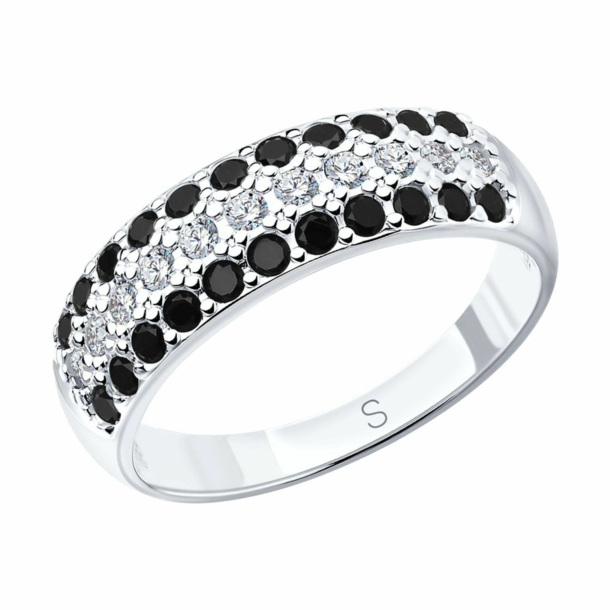 Кольцо, серебро, 925 проба, фианит