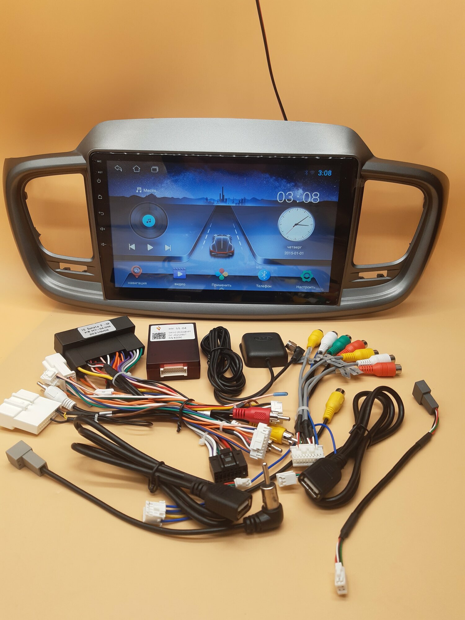 Магнитола андроид, QLED экран 9', WiFi, GPS, USB, Блютуз, для Киа Соренто (Kia Sorento) 2014-20г