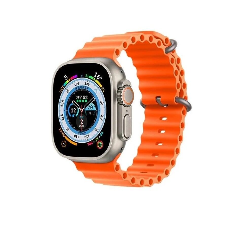 Умные смарт-часы Recci Sport Smart Watch RA21 Zinc Alloy, 1.96", Calling, 320 mAh, IP67, Золотистый + Оранжевый