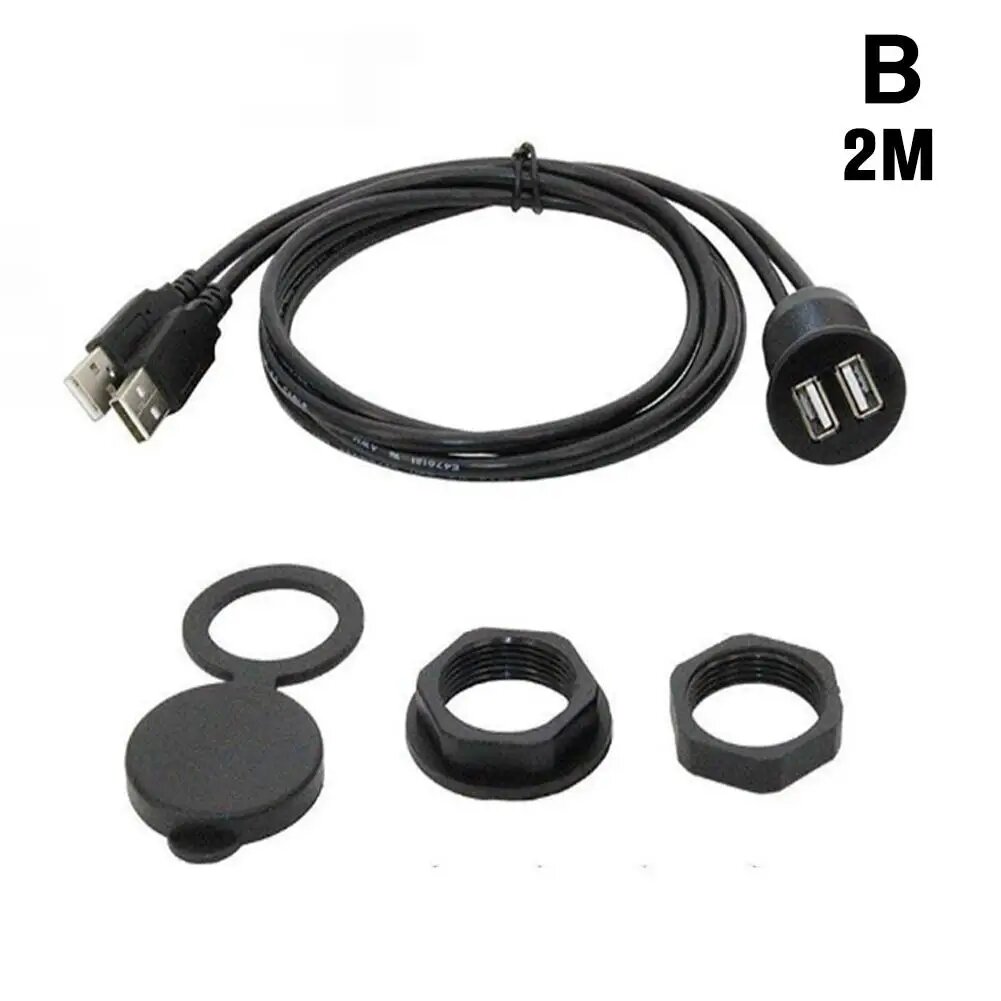 RV двойной порт USB-разъем Cabe USB3.0 Удлинительный шнур для авто автомобиля панель приборной 2m