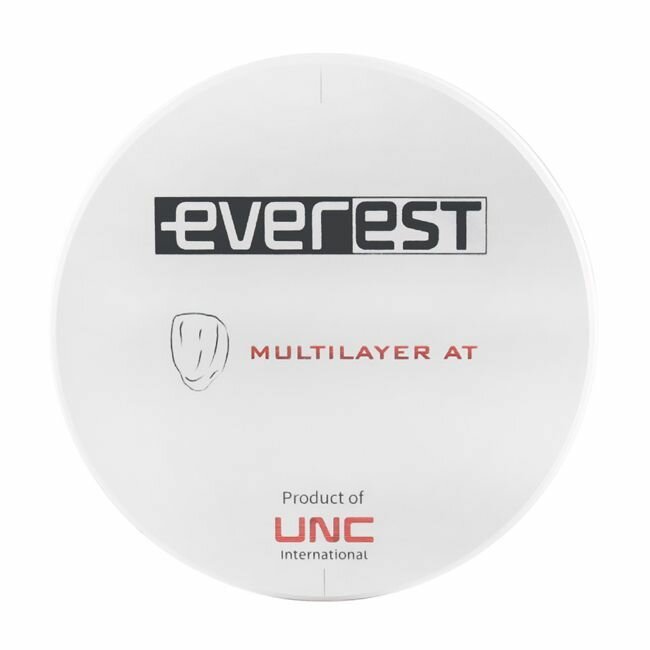 Диск циркониевый Everest Multilayer AT, многослойный для Zirconzahn, 95х22мм, A3.5, UNC Inc (Корея)