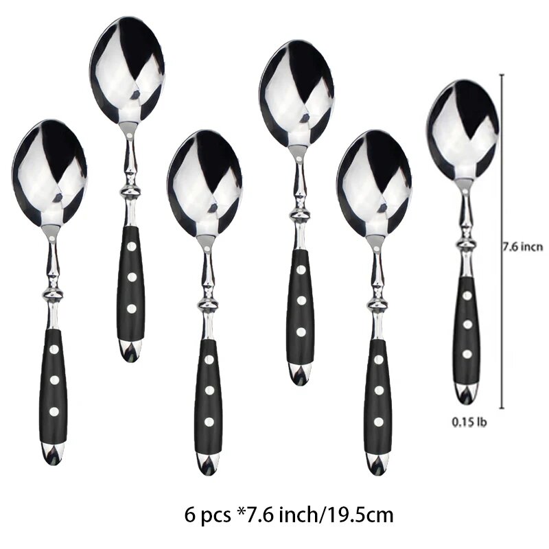 Столовые ложки из нержавеющей стали, 6 шт, цвет: 6 Pc