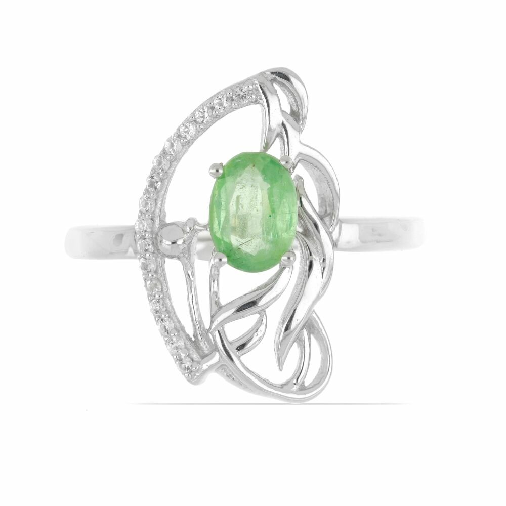 Кольцо, серебро, 925 проба, родирование, топаз, кианит