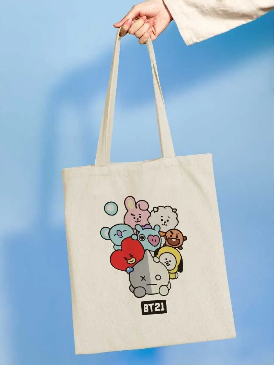 Сумка шоппер  с принтом BTS