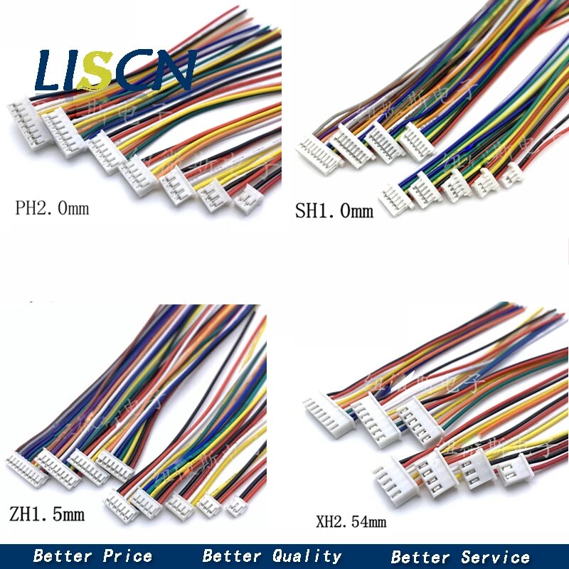 Разъемы LISM SH/JST/ZH/PH/XH 1.0/1.25/1.5/2.0/2.54 мм с проводом 2-10 контактов 10PCS 3P, 10CM, XH 2.54MM