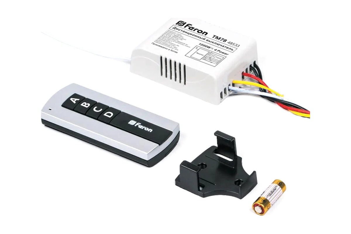 FERON TM78 Выключатель дистанционный 230V1000W 4-х канальный 30м с пульто 48533