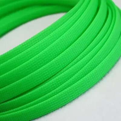 Плетеная проволочная втулка из ПЭТ SKYGOD 4mm, UV Green, 5 Meters