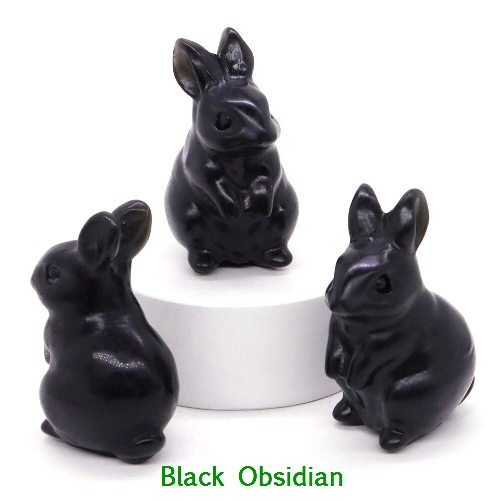 Фигурки животных из аметиста Черный, 1PC, Black Obsidian