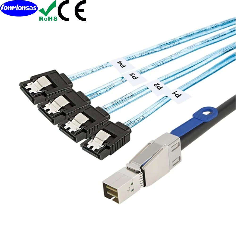 Lonrionsas внешний мини SAS HD SFF-8644 к 4 порта SATA 7P кабель RAID 1M