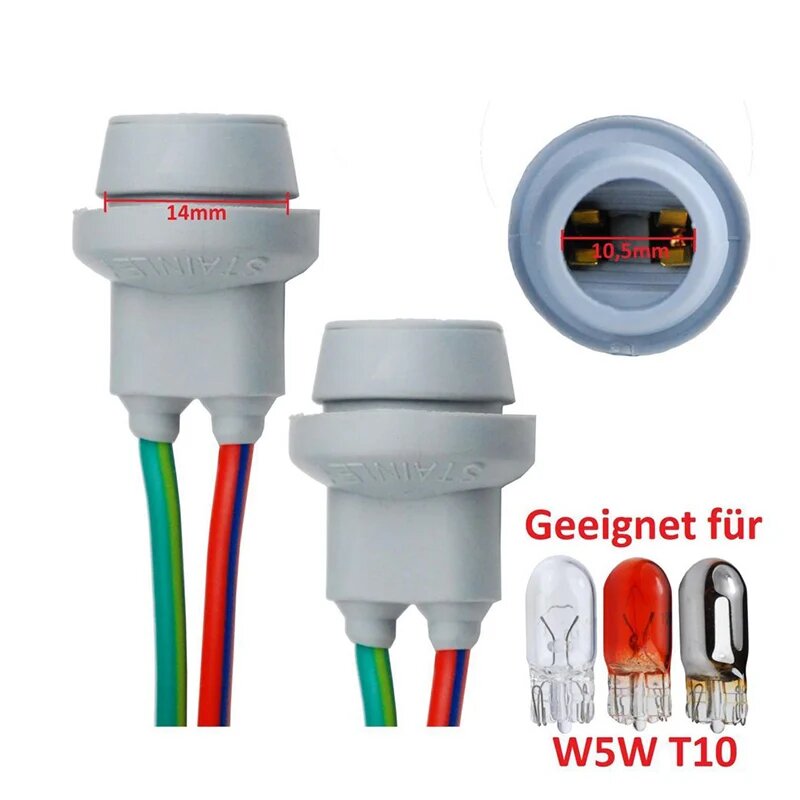 : Адаптер-переходник HOT-2X T10 W5W с мягким резиновым основанием для ламп, автомобильный аксессуар, разъем «папа-мама» с кабелем, 2x T10 Sock