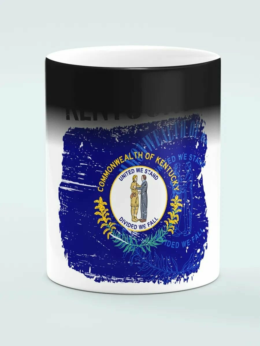 Кружка хамелеон Филя "Флаг штата США Kentucky", использование в СВЧ, керамика, 330мл, 1шт