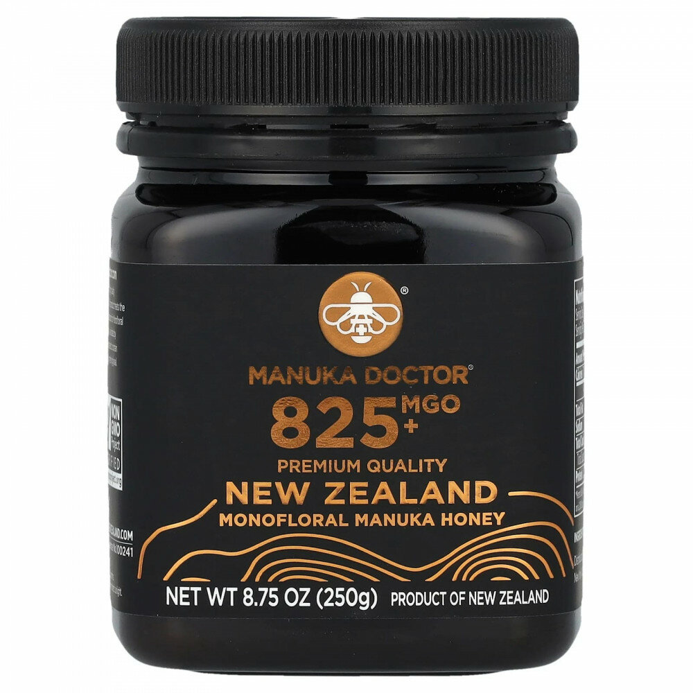 Manuka Doctor, новозеландский монофлорный мед манука, MGO 825+, 250 г (8,75 унции)