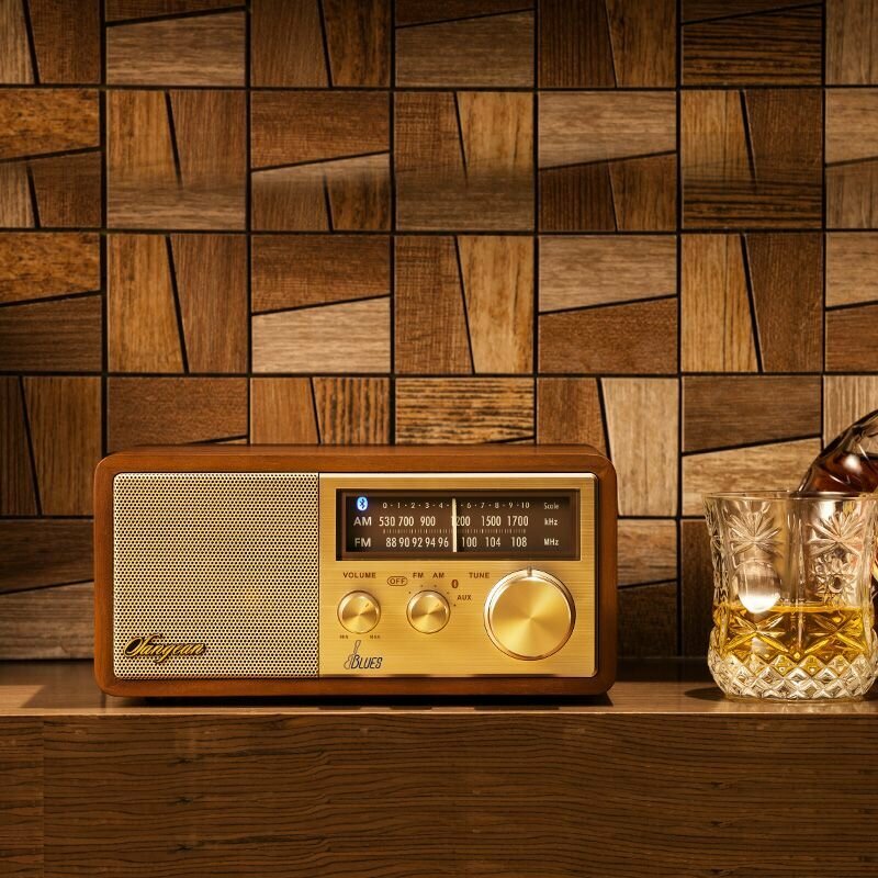 Sangean Настольные громкоговорители Радиоприемник Ретро динамик Bluetooth WR-11BT радио из Спикеры-a