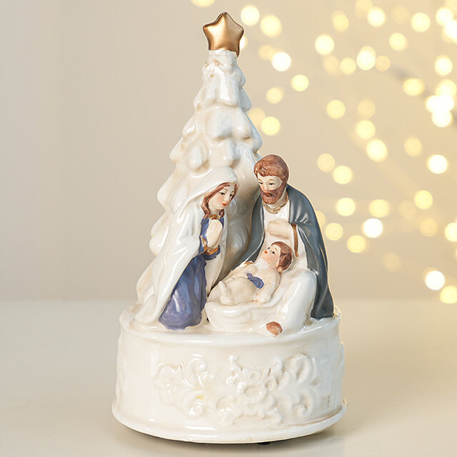 Музыкальная рождественская фигурка Долгожданный Сочельник 17 см, EDG, 681627-18