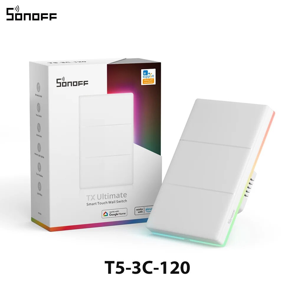 SONOFF TX Ultimate (T5) умный настенный выключатель Wi-Fi T5-3C-120