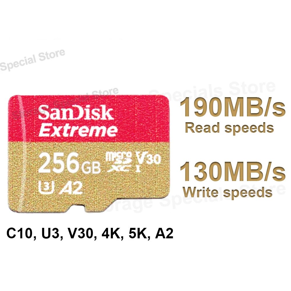 SanDisk Extreme microSDXC карта памяти 256GB-MicroSD A2