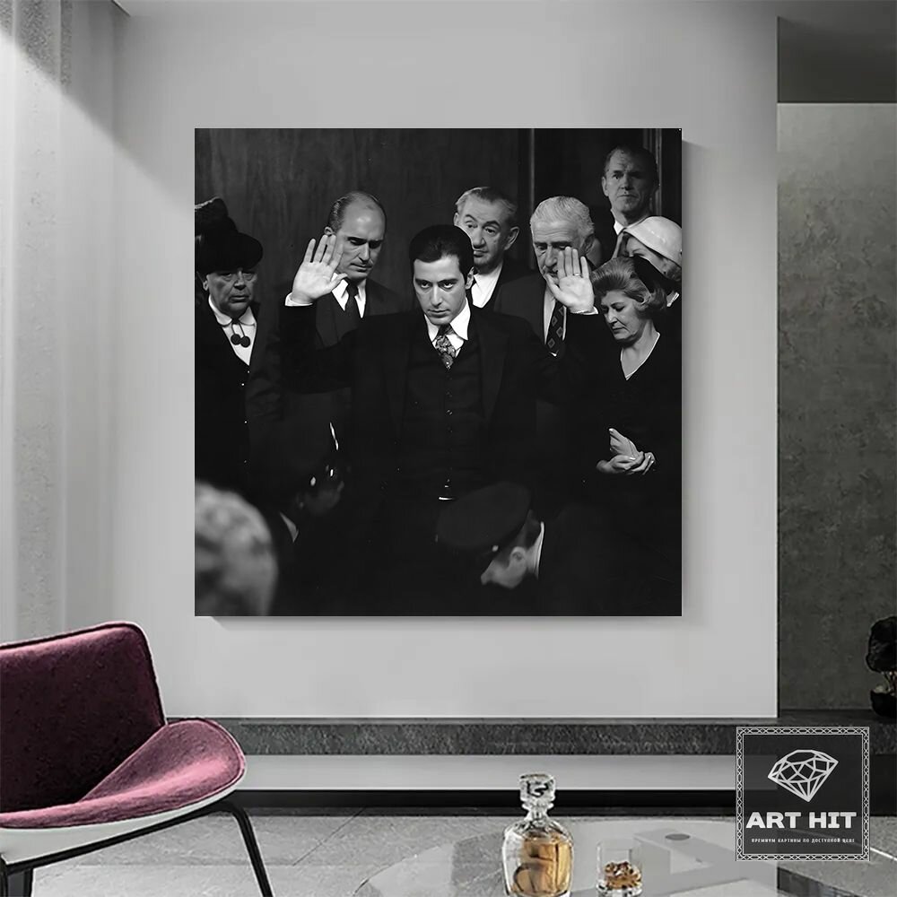 Картина "Крестный отец", на подрамнике, холст, дерево, 70x70 см