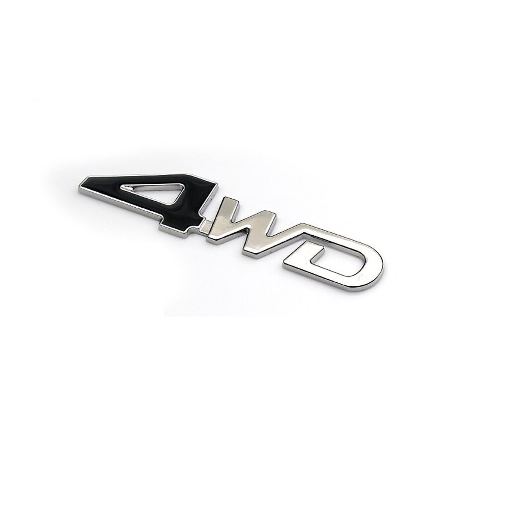 Металлическая наклейка на авто 4WD черная шильдик