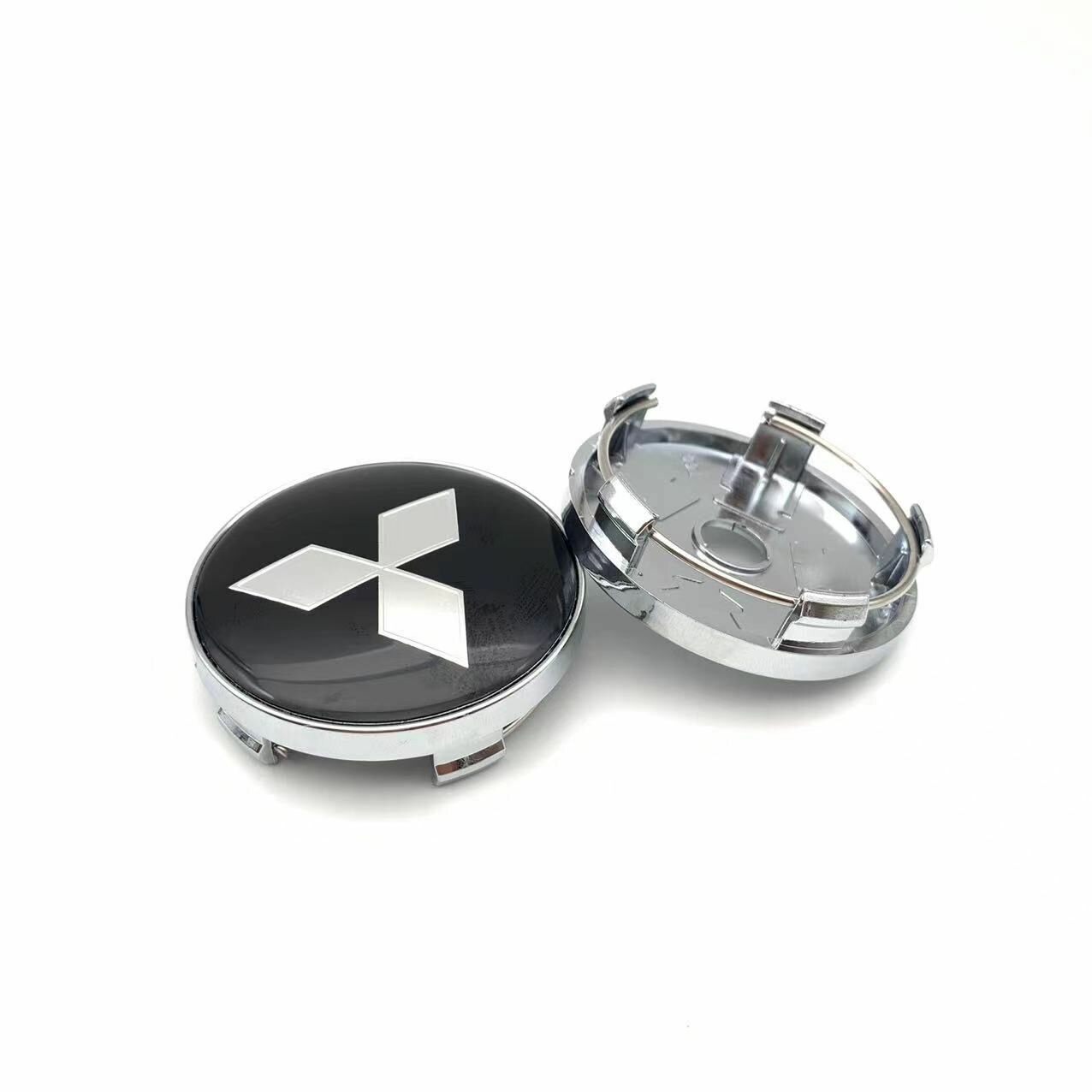 Колпачки заглушки на литые диски Mitsubishi 60/56/10 мм, комплект 4 шт — защита ступицы от пыли и повреждений.