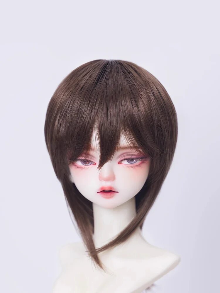 Парик для куклы BJD, Darkbrown, короткий