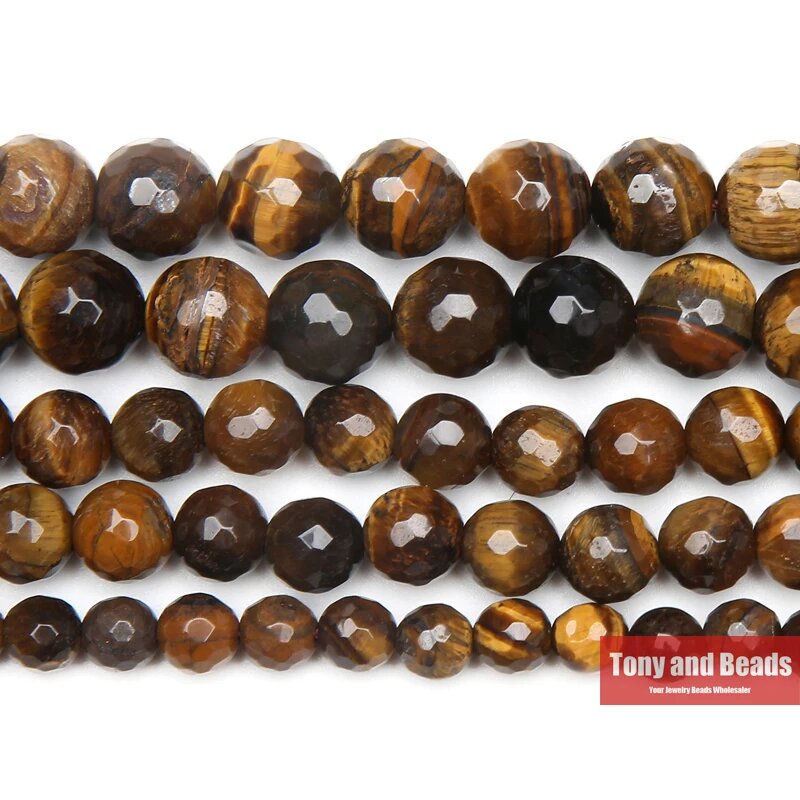Бусины тигровый глаз агат коричневые Tony and Beads 4-14 мм 4mm 85 to 95pcs