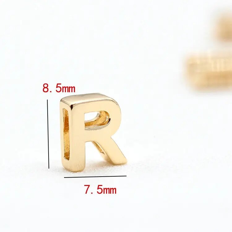 Латунные буквы алфавита 14К золотопокрытие Florainer Tina 10 шт.