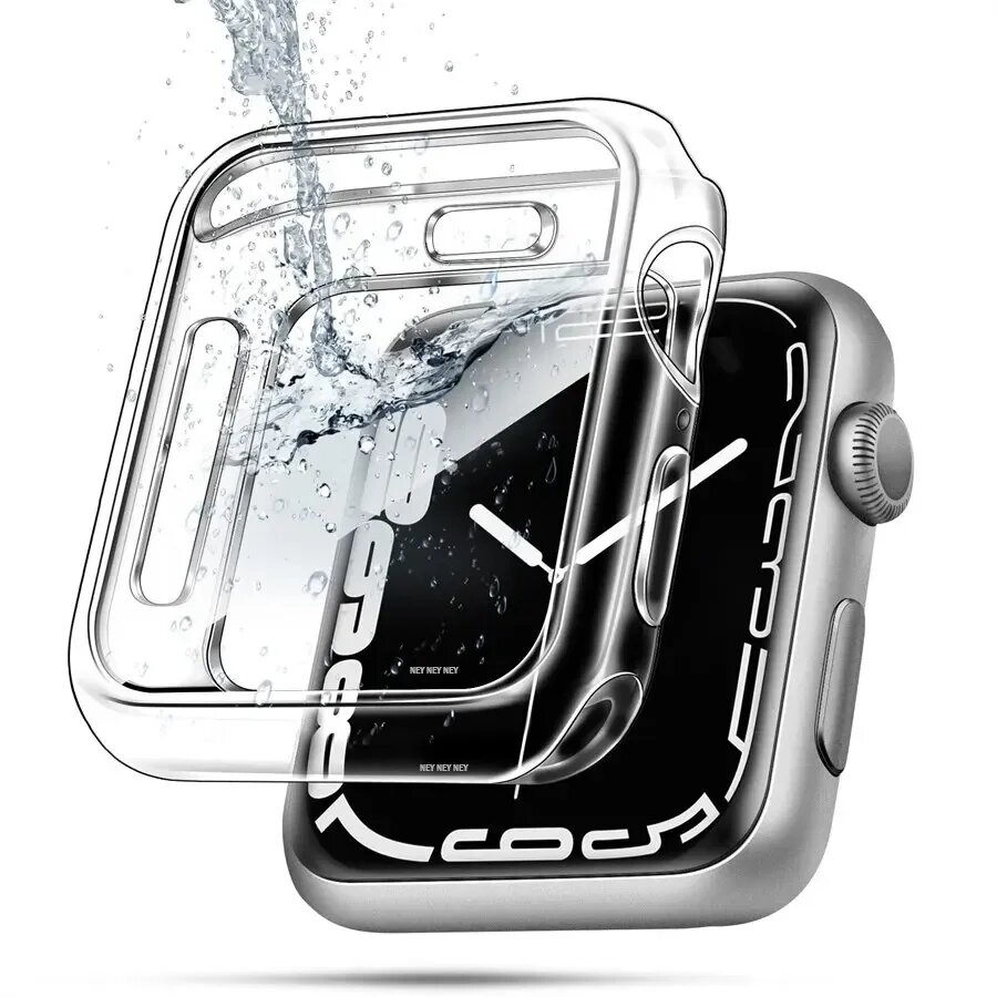 Чехол TPU для Apple Watch серии 9-3 Серебряный, 38mm Series 3 2 1, Transparent 1