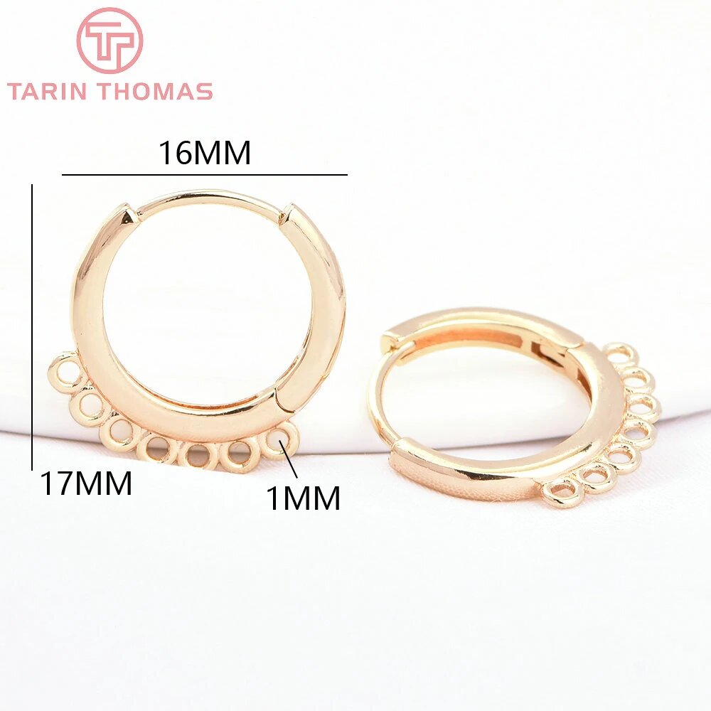 Серьги-кольца TARIN THOMAS 16x17 мм, золотистый цвет
