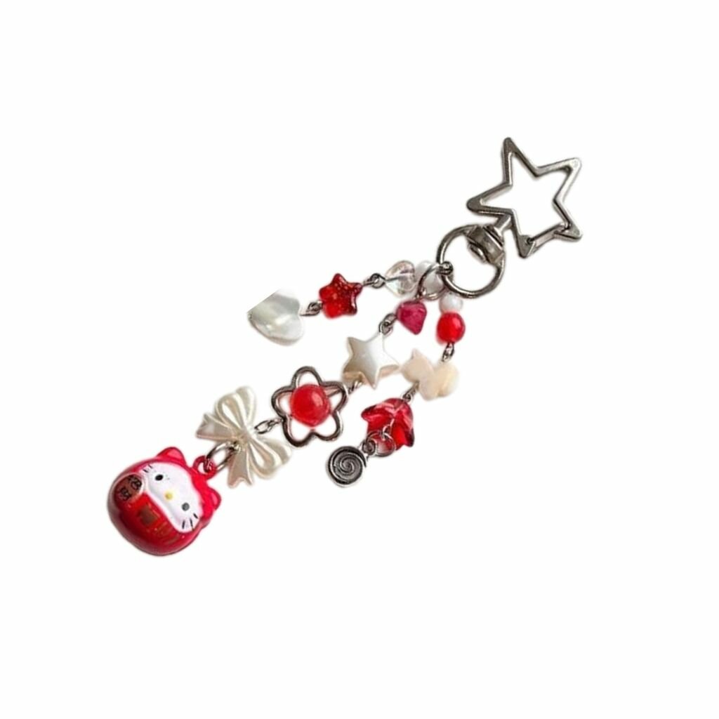 Брелок, Y2K Sweet Cool Wind Lucky Cat Брелок для мобильного телефона на цепочке-Тип A