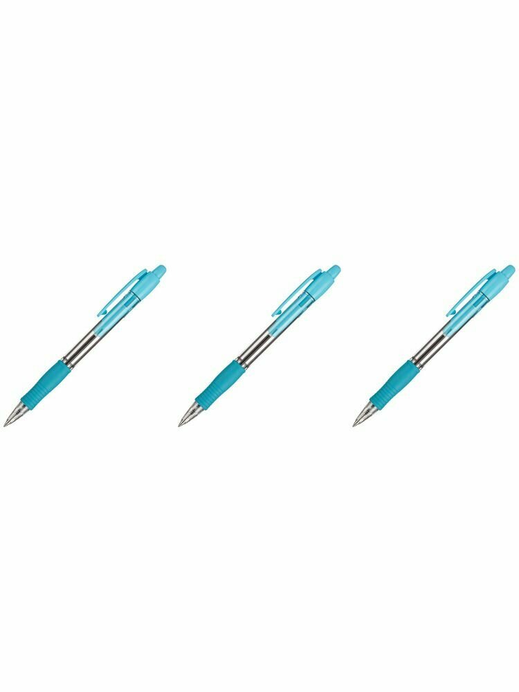 Pilot Ручка шариковая автоматическая SuperGrip синяя 0,22 мм, 3 шт