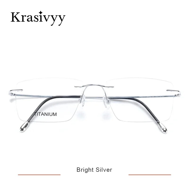 Krasivyy Безрамочные очки из титана, Bright Silver