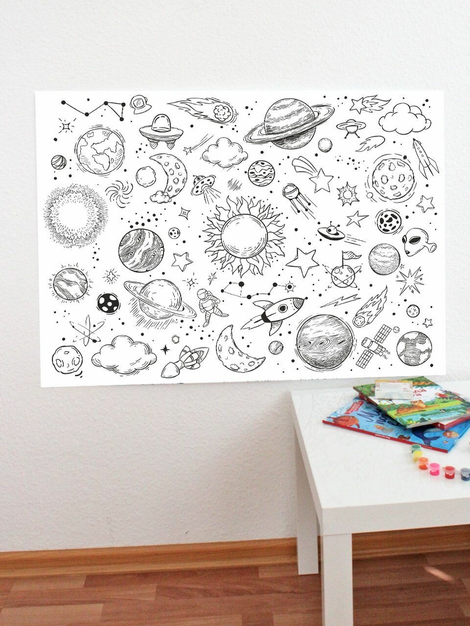 Большая раскраска для детей "Космос" разукрашка плакат детская антистресс 70*100 см