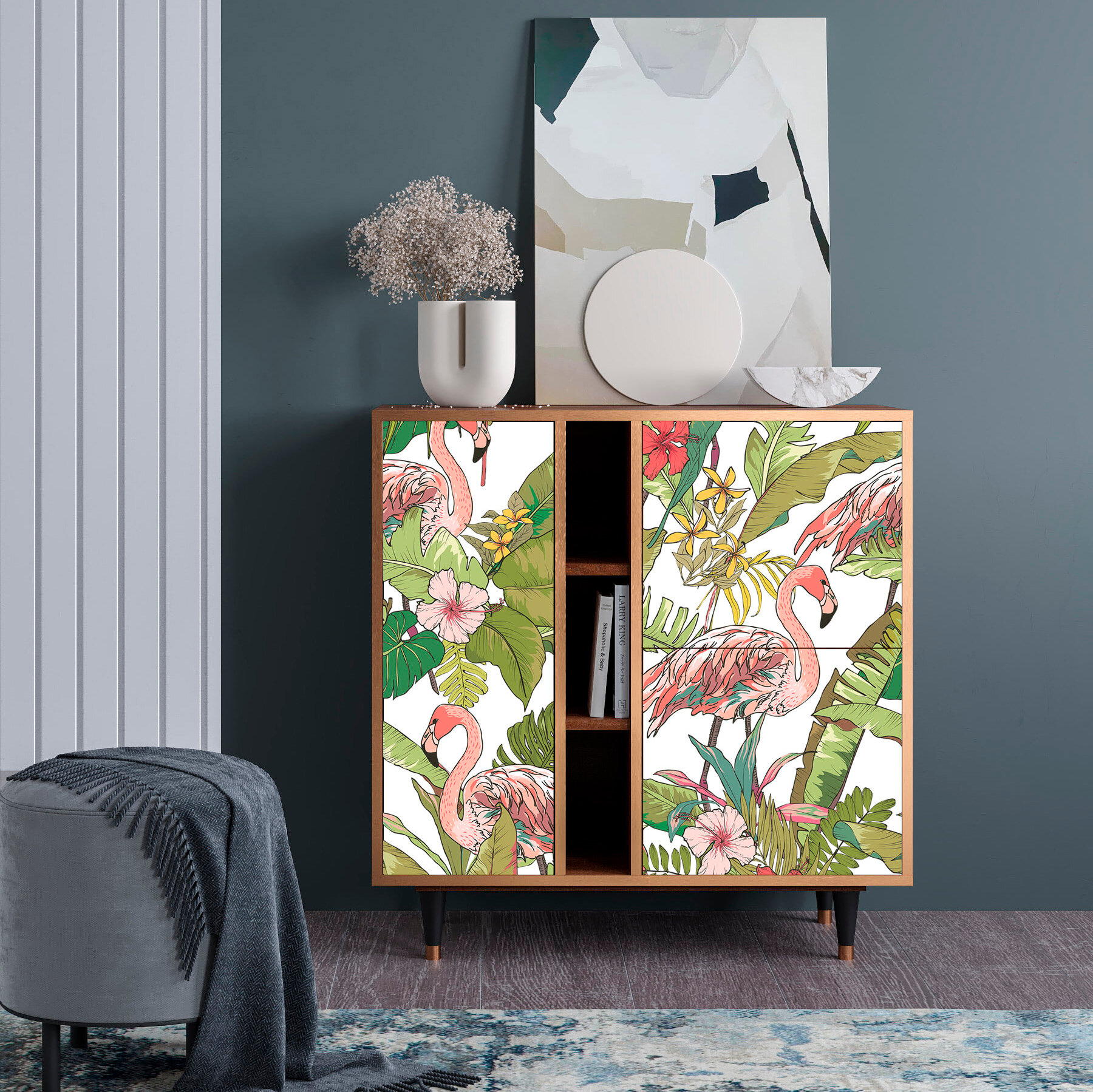 Комод - STORYZ - BS5 Sweet Flamingo, Размер - 94 x 96 x 41 см, Цвет корпуса - , Орех