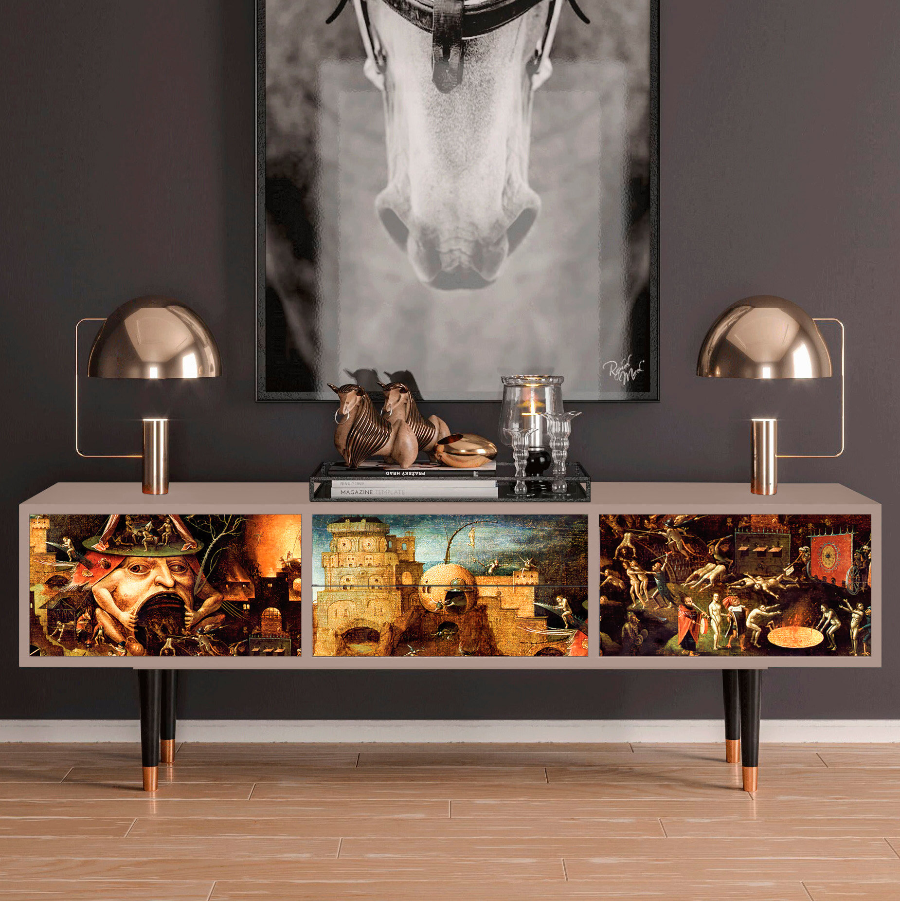 ТВ-Тумба - STORYZ - T4 Christ in Limbo by Hieronymus Bosch , Размер - 170 x 59 x 48 см, Цвет корпуса - , Бежевый