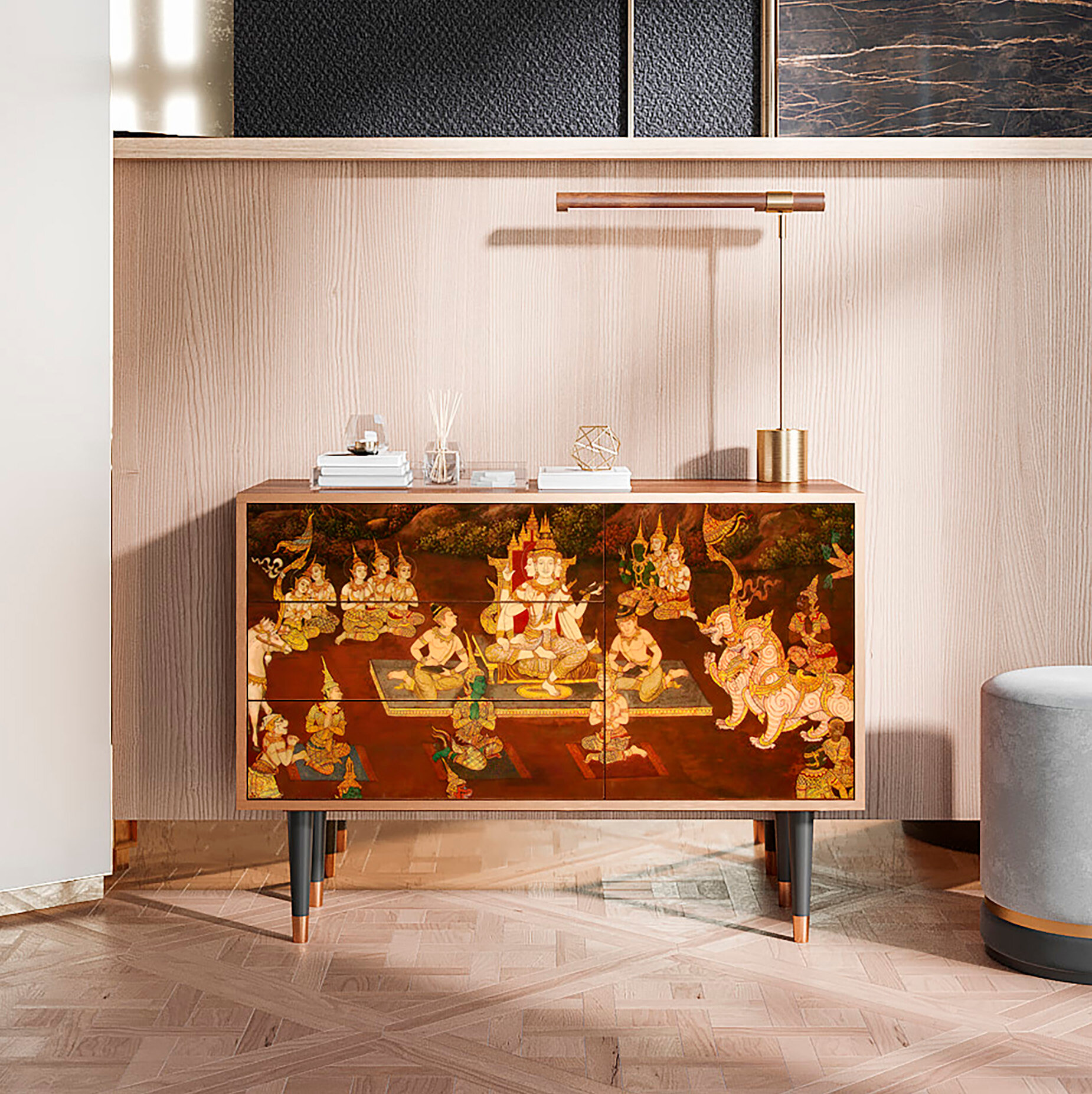 Комод - STORYZ - S3 Malyavan, Размер - 115 x 84 x 41 см, Цвет корпуса - , Орех