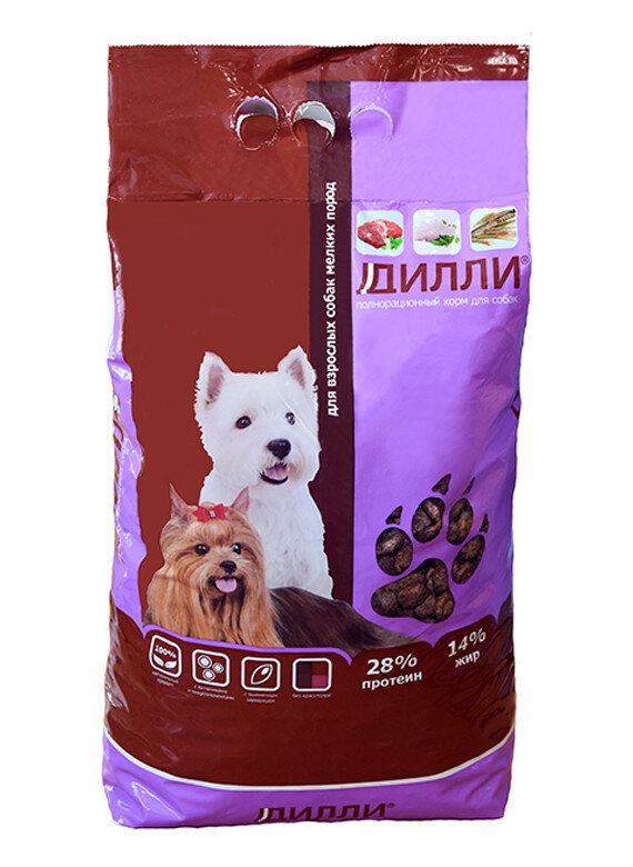 Дилли сухой корм для взрослых собак мелких пород - 15 кг 15 кг