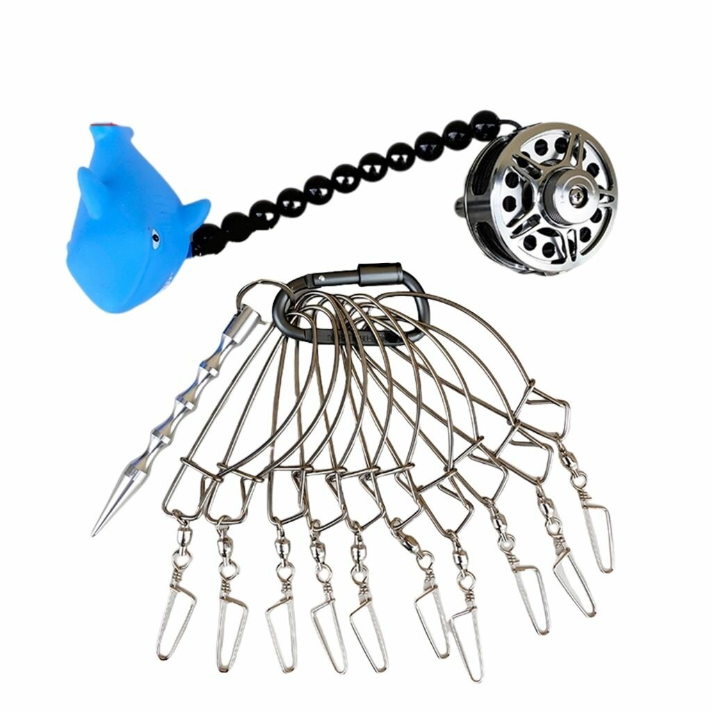 Рыболовные принадлежности, Живой рыболовный замок-колесо - модель 60A - 5 метров кевлара, диаметр 2.0 мм, 10 застежек, 1 комплект