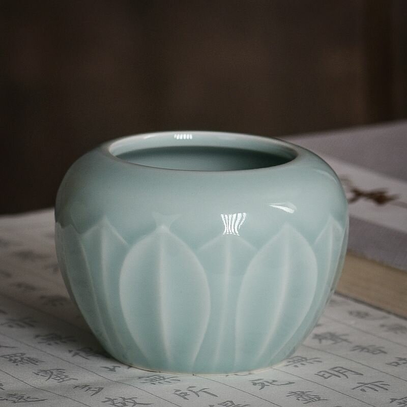 Чаша для воды, бледно-зеленая, керамическая чаша с орнаментом