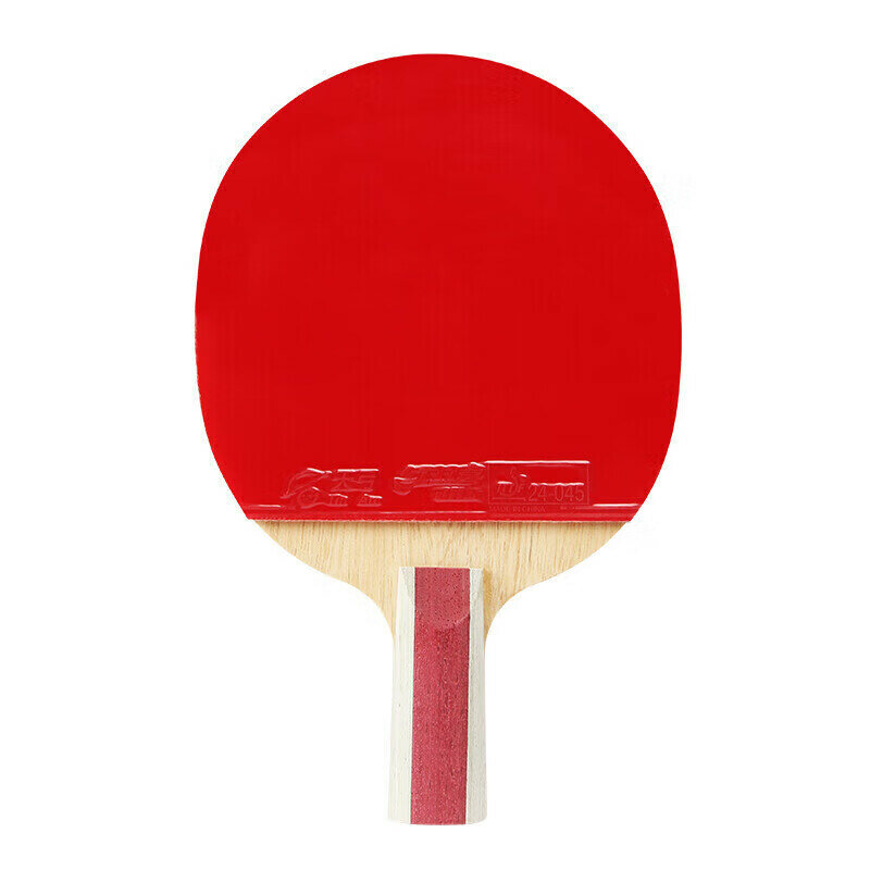 DHS (Double Happiness) Six-Star Table Tennis Racket, Straight Handle R6/H6006, Offensive Double-Sided Reverse Rubber, Single Racket, Includes Racket Cover And Table Tennis Balls