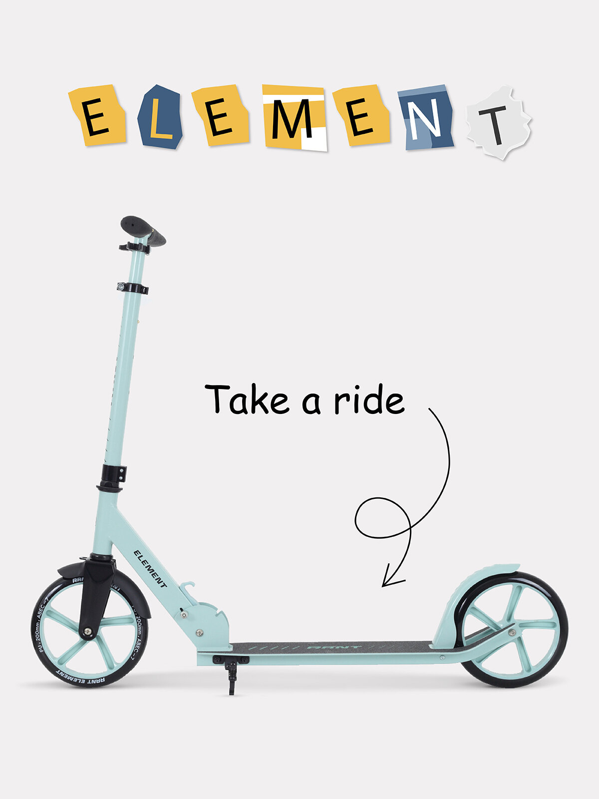 Самокат детский двухколесный складной Rant Element фисташковый