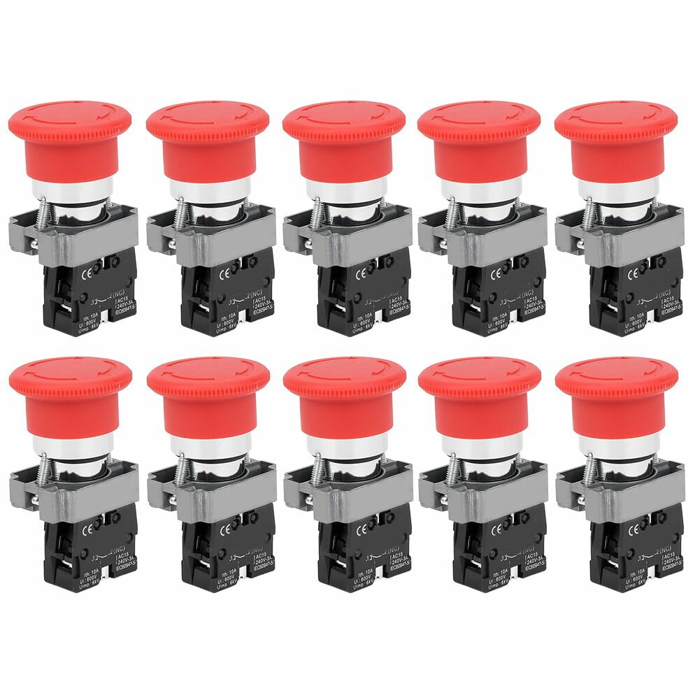 10 шт. BERM @ кнопочный переключатель оборудования аварийной остановки сплав серебряные контакты BEMXB201ZS 240 В