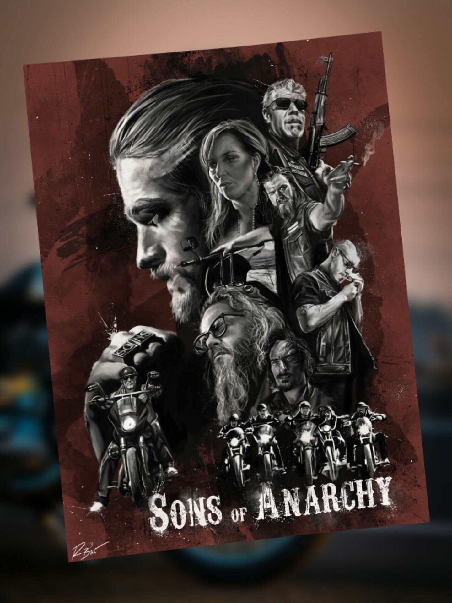 Постер pinterest "Сыны Анархии", 29х42, А3, глянцевый