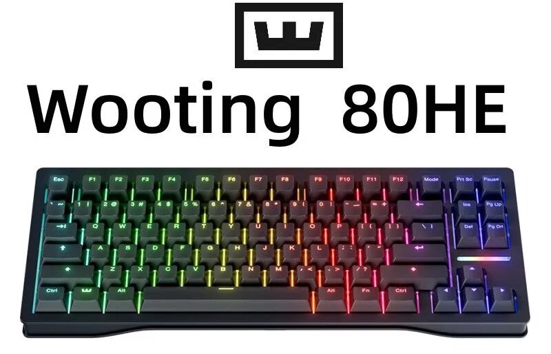 Wooting Игровая клавиатура проводная 80HE , Английская раскладка, черный матовый