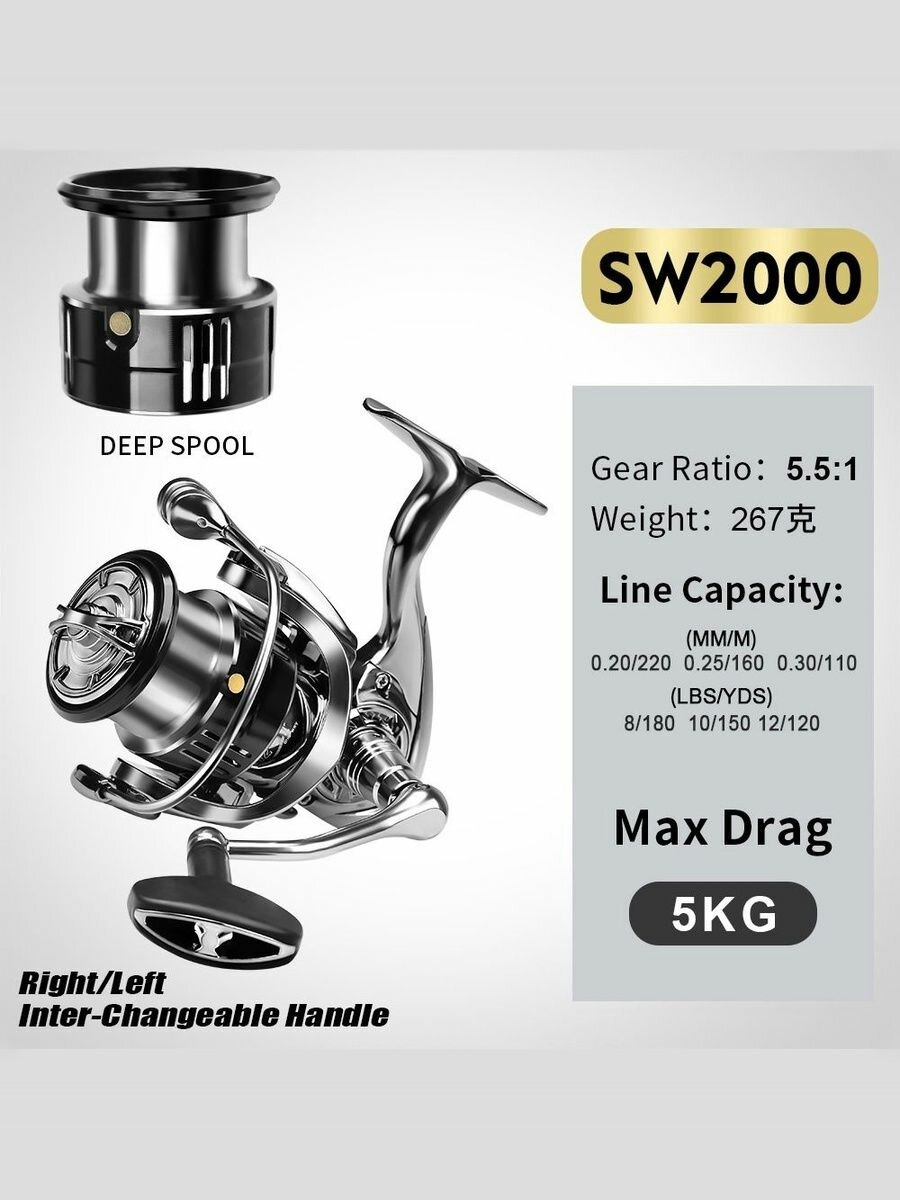 SHIMANO STELLA SW2000 Флагманское рыболовное судно с дистанционно отлитым цельнометаллическим вращающимся колесом