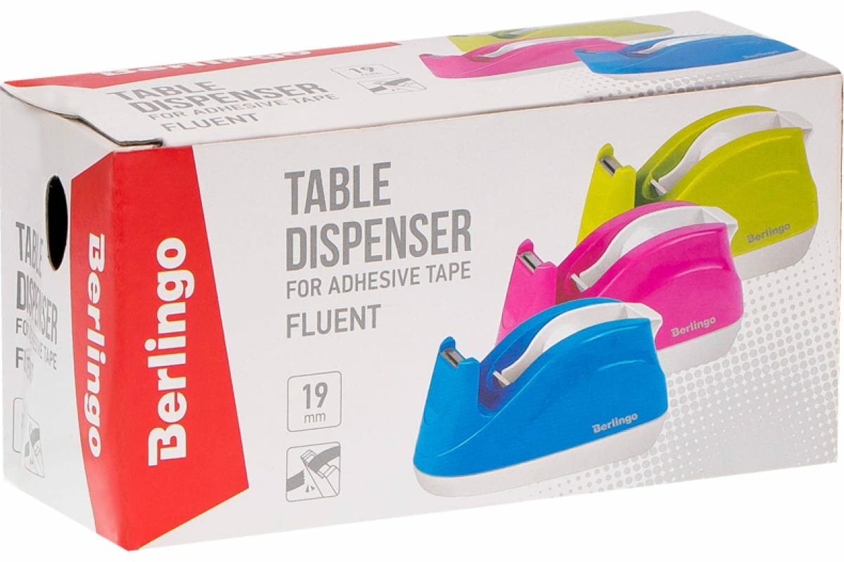 BERLINGO Fluent настольный диспенсер для канцелярской клейкой ленты ассорти FSd_00039