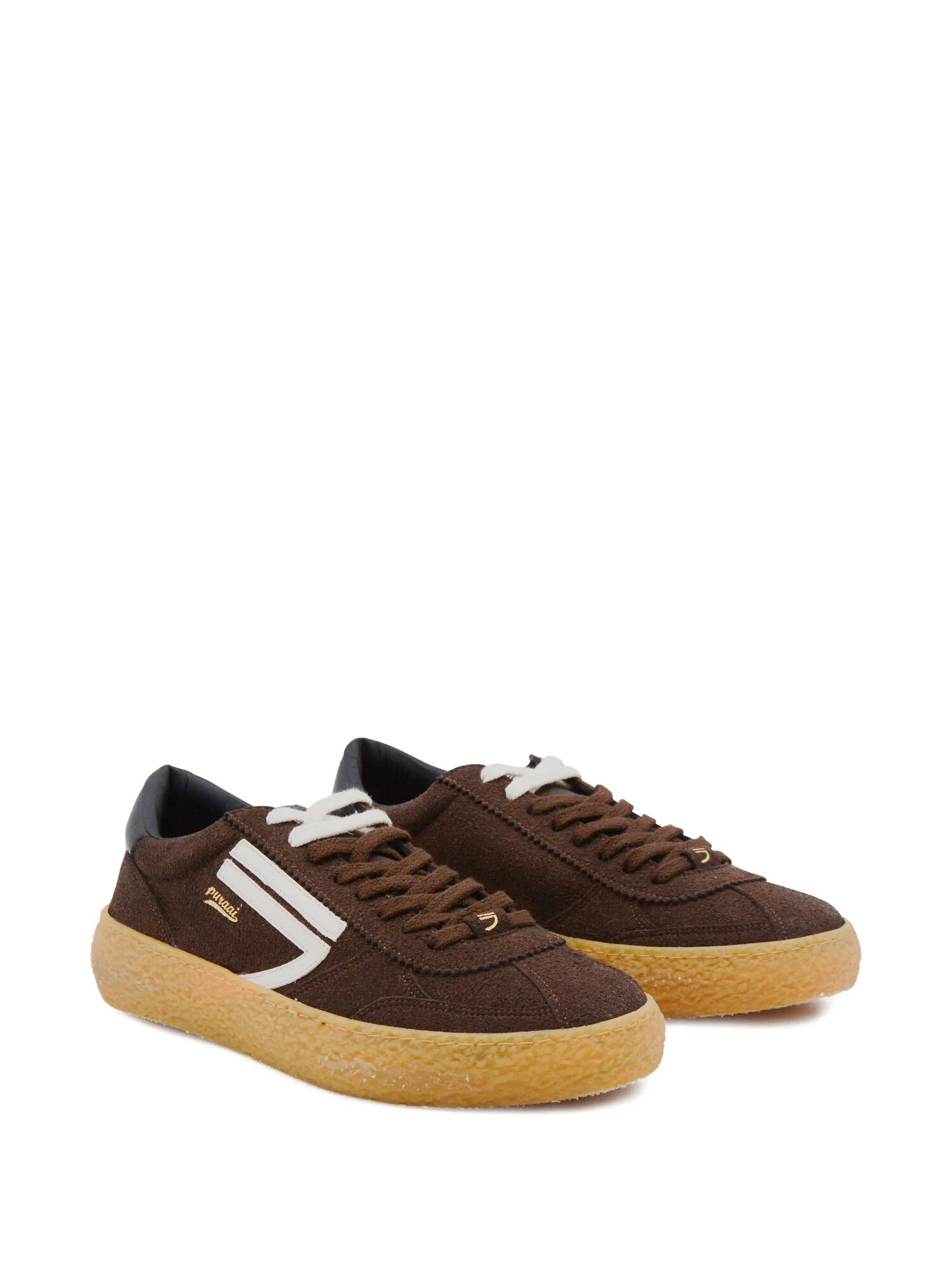 Кроссовки puraai Logo-detail sneakers, размер 40, коричневый/серый/оранжевый — фото 1